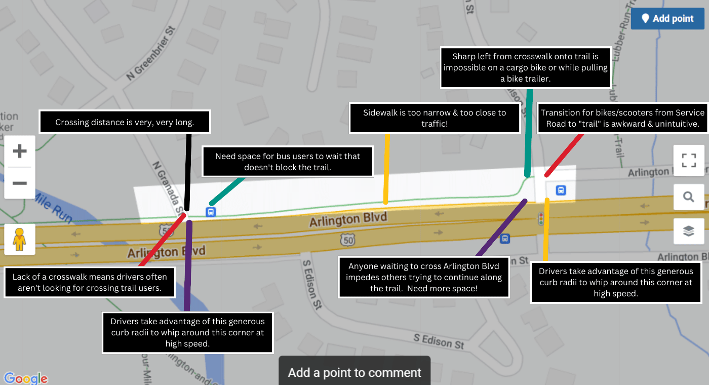 From Sidewalk to Trail on Arlington Blvd