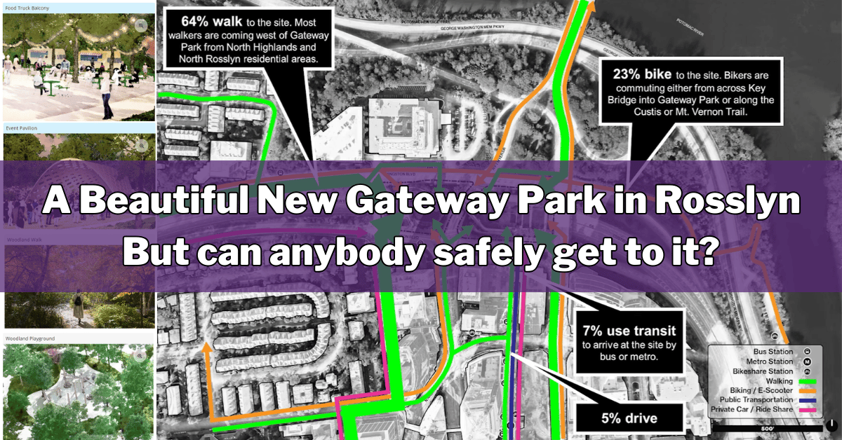 A Beautiful New Gateway Park in Rosslyn, but can anybody safely get to it?